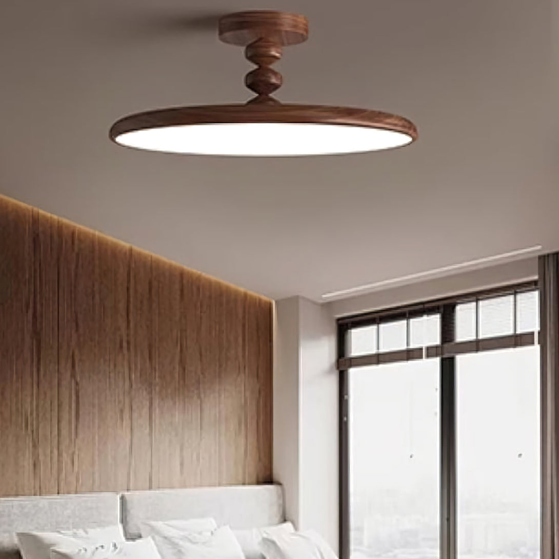 Walnut Disc Ceiling Lamp – korewolamp